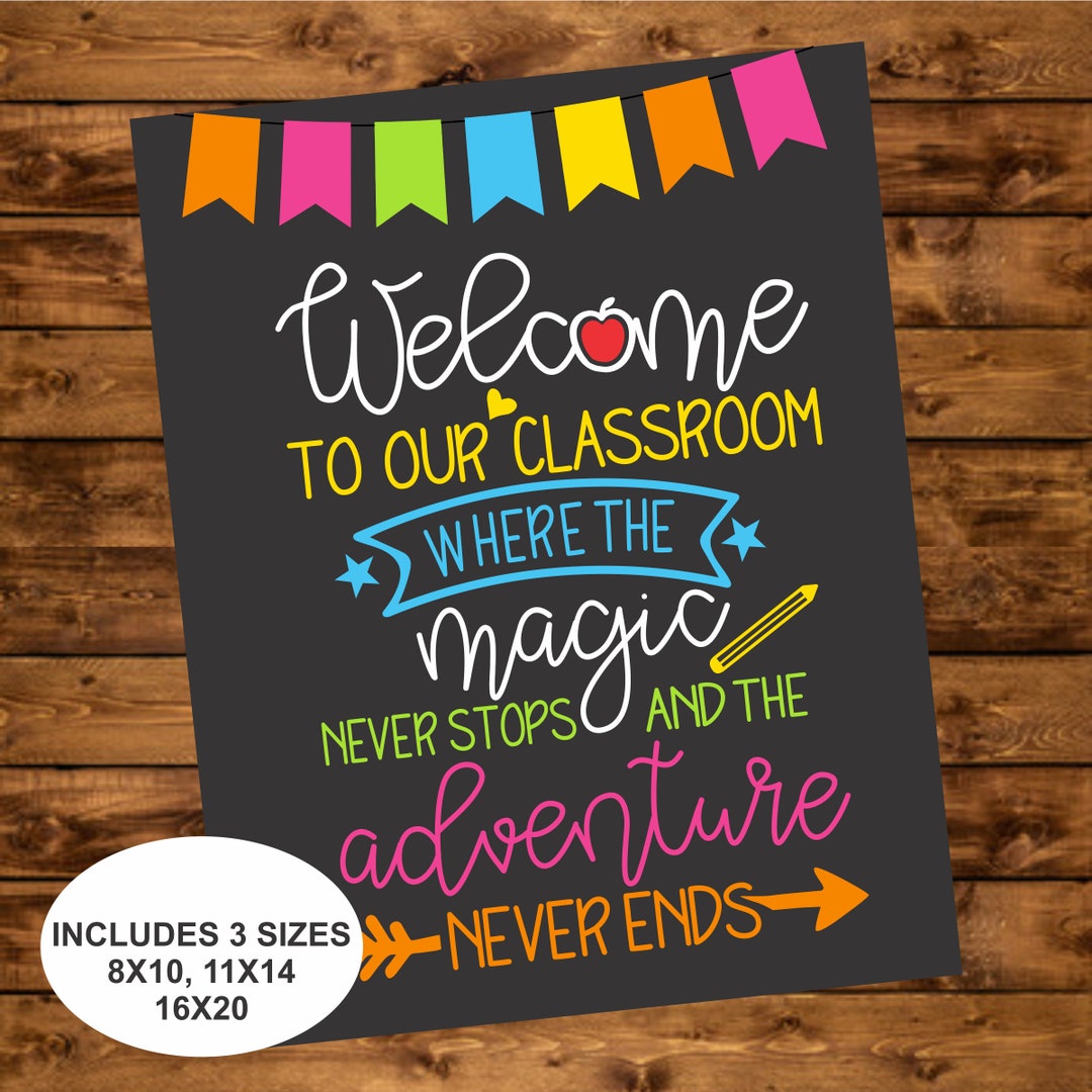 Welcome to Our Classroom Sign, Instant Download, Back to School Class ...