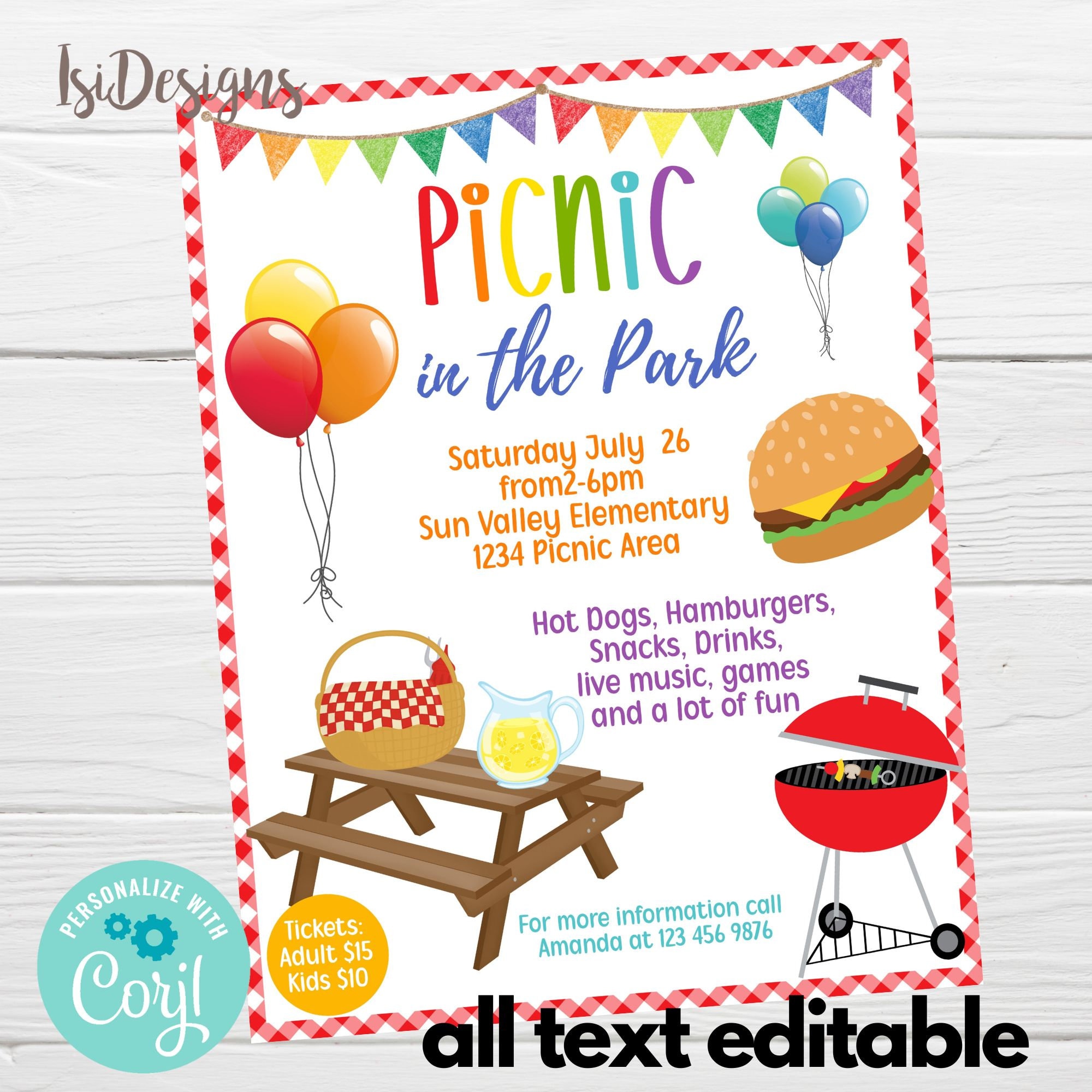 Blank Picnic Invitation