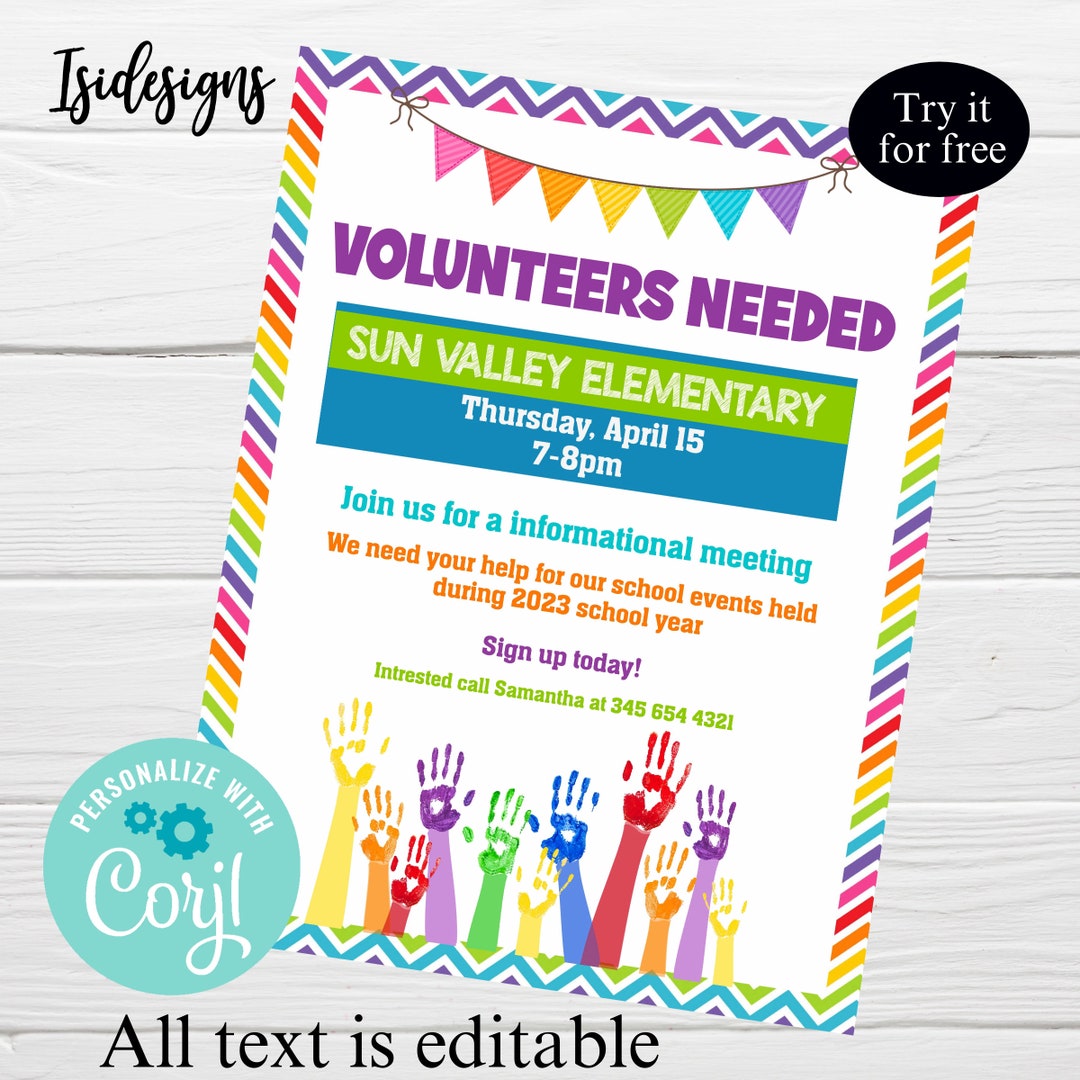 PTA/PTO Meeting Flyer Editable Template, Instant Download, School ...