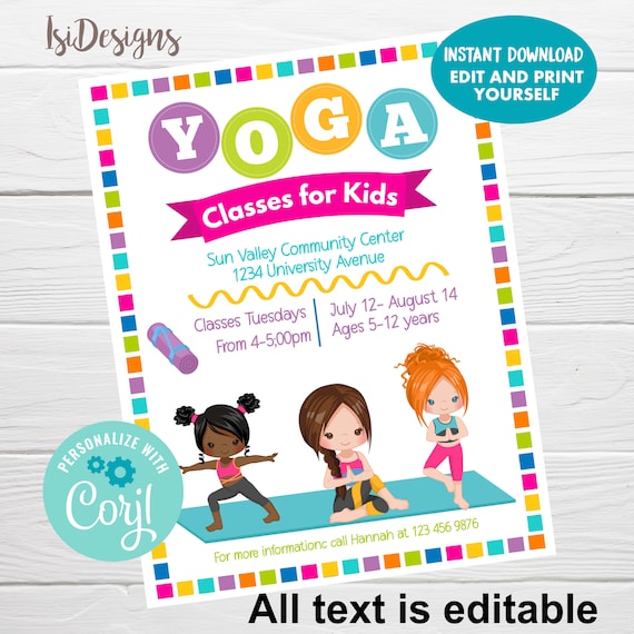 Yoga For Kids Flyer