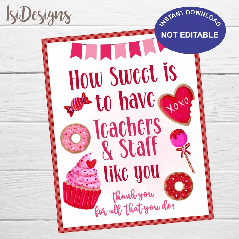 Teacher Appreciation Valentine's Day Sign Teacher and - Etsy