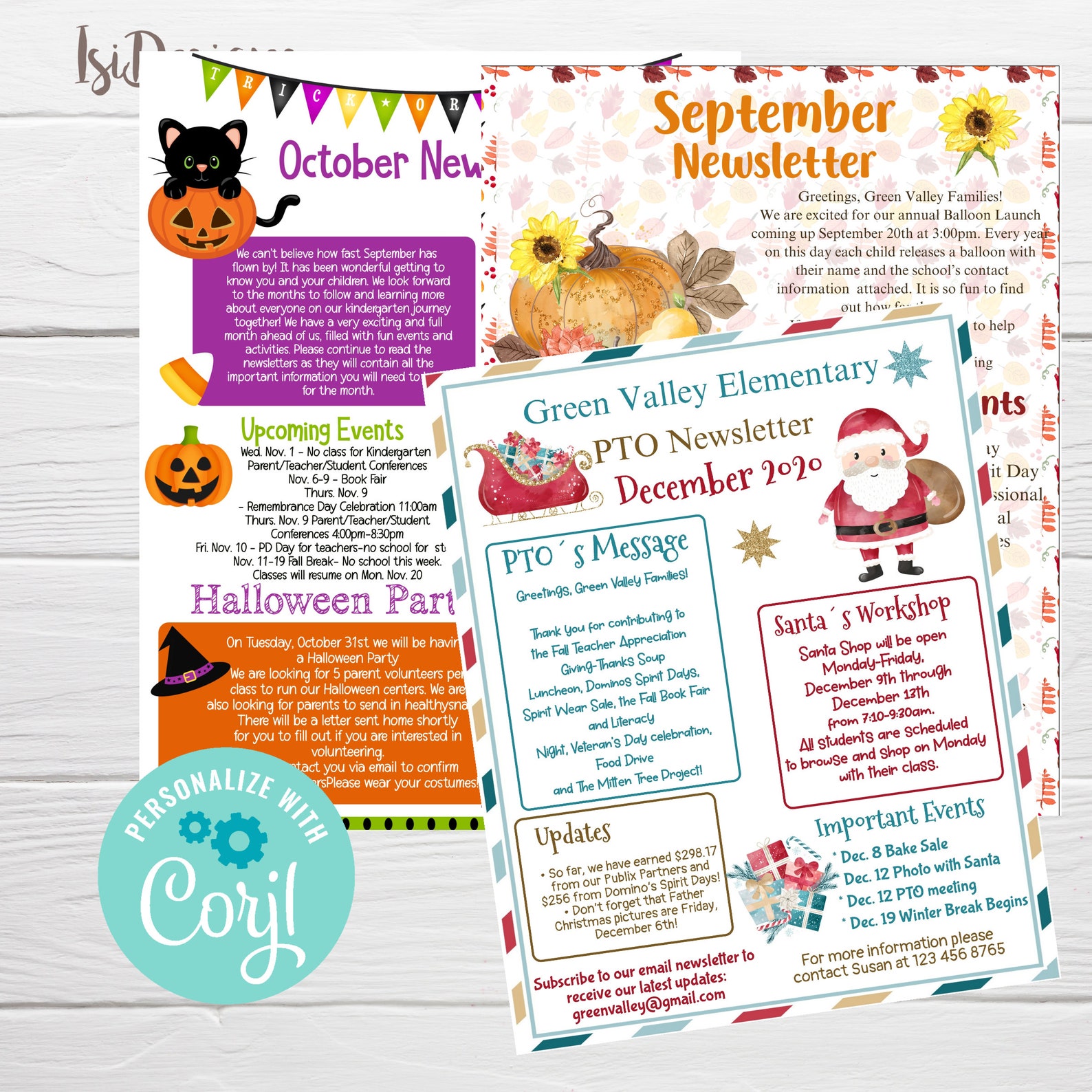 Editable Yearly PTO PTA Newsletter Bundle School Events - Etsy