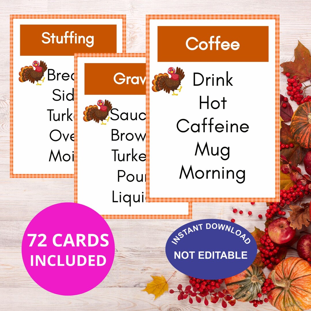 Thanksgiving Don't Say | Forbidden Words | Friendsgiving Printable Game ...