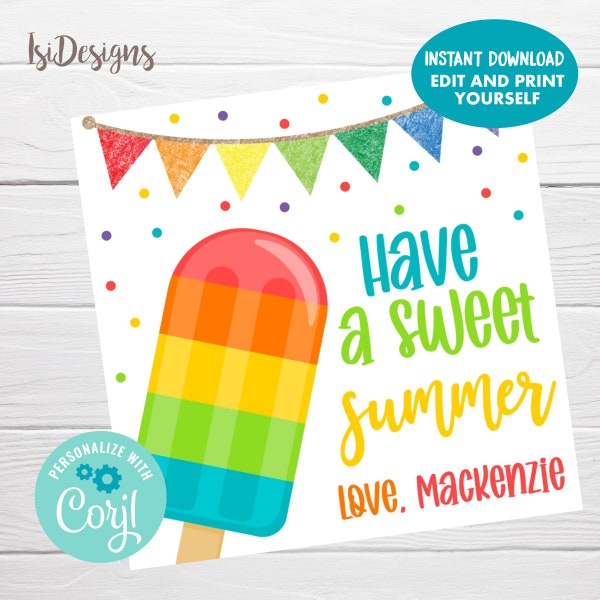 Popsicle Gift Tag - Etsy