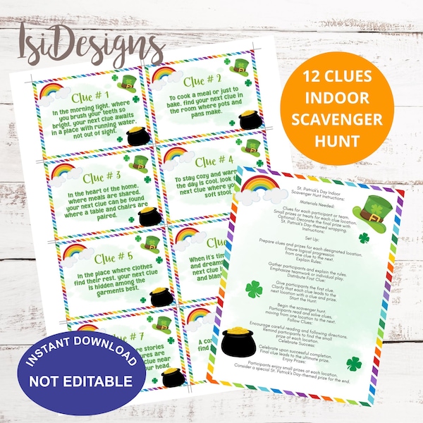 St Patricks Day Scavenger Hunt - Etsy