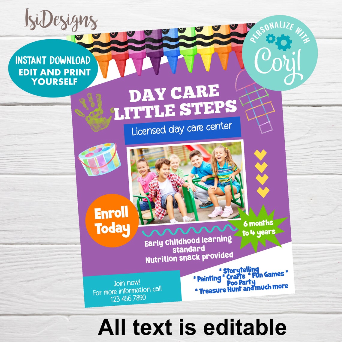 Daycare Enrollment Flyer Editable Childcare Registration - Etsy