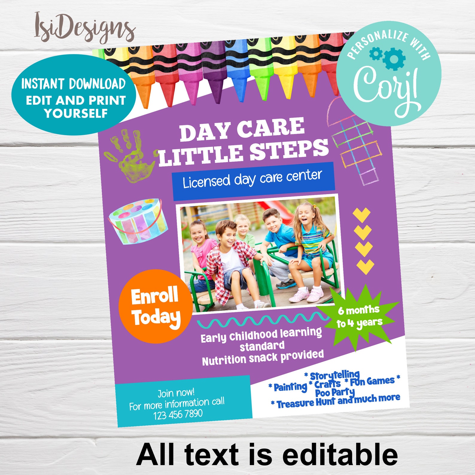 Daycare Enrollment Flyer, Editable Childcare Registration Flyer ...
