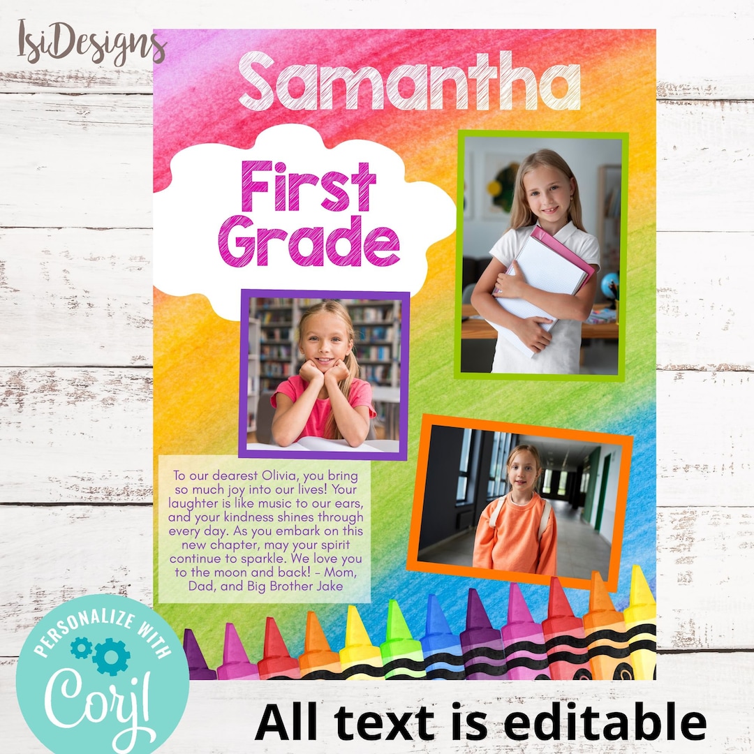 Kindergarten Yearbook Ad Template, Editable Full Page, Personalized ...