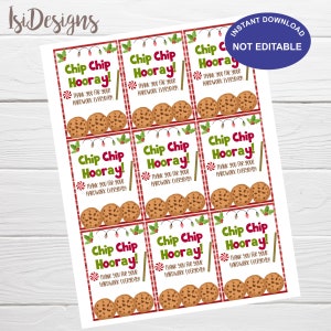Christmas Chip Chip Hooray Printable Gift Tag, Instant Download ...