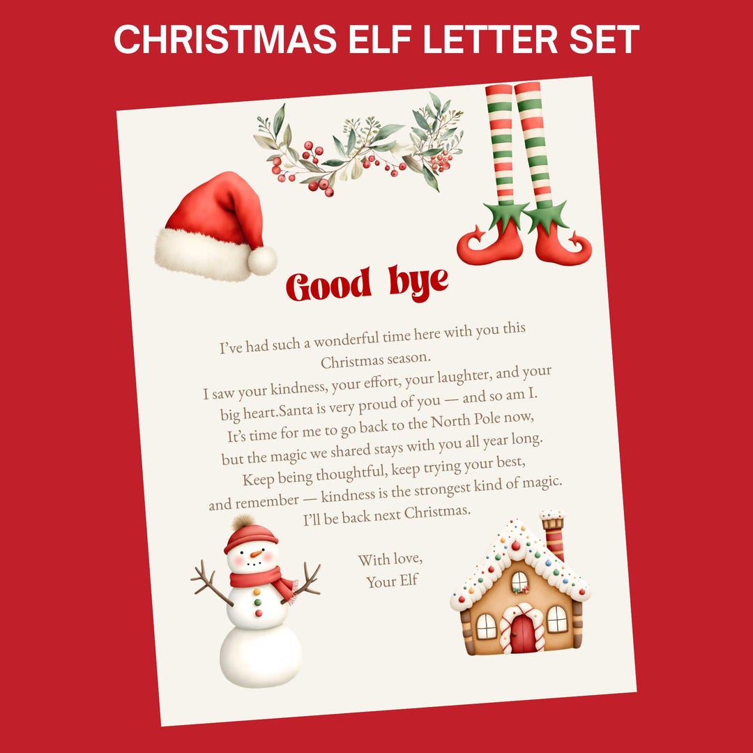 Christmas Elf Arrival & Goodbye Letter Editable Printable Elf Letter ...