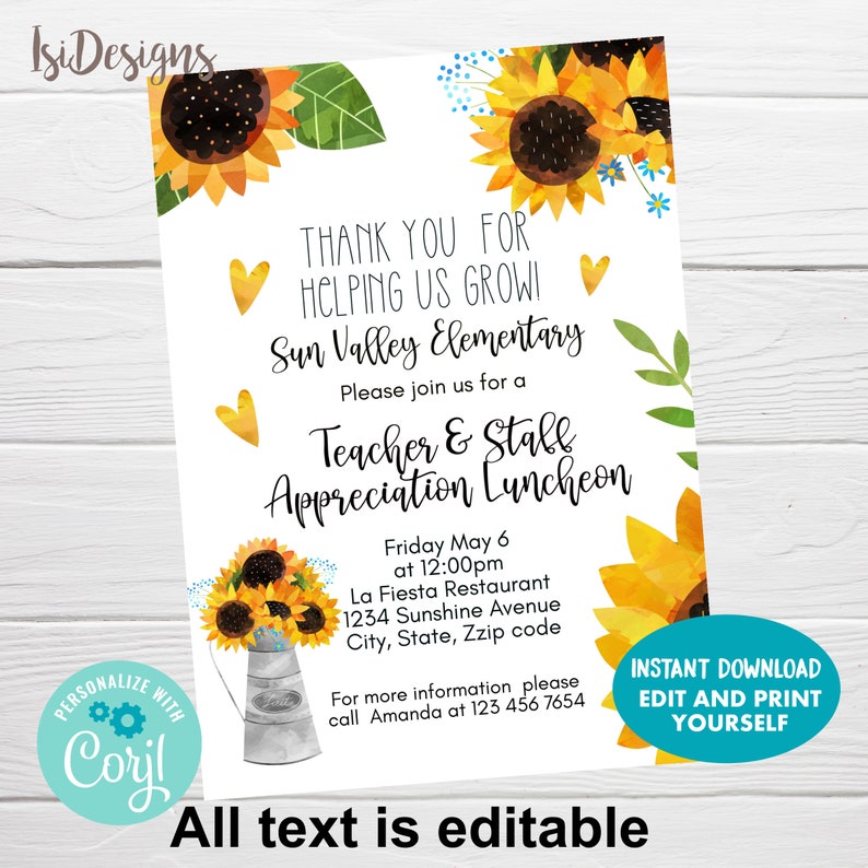 Teacher Appreciation Week Editable Bundle Instant Download - Etsy
