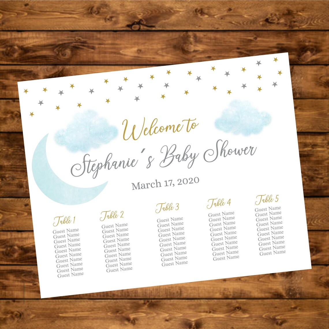 Twinkle Little Star Seating Chart Editable Table Chart | Etsy