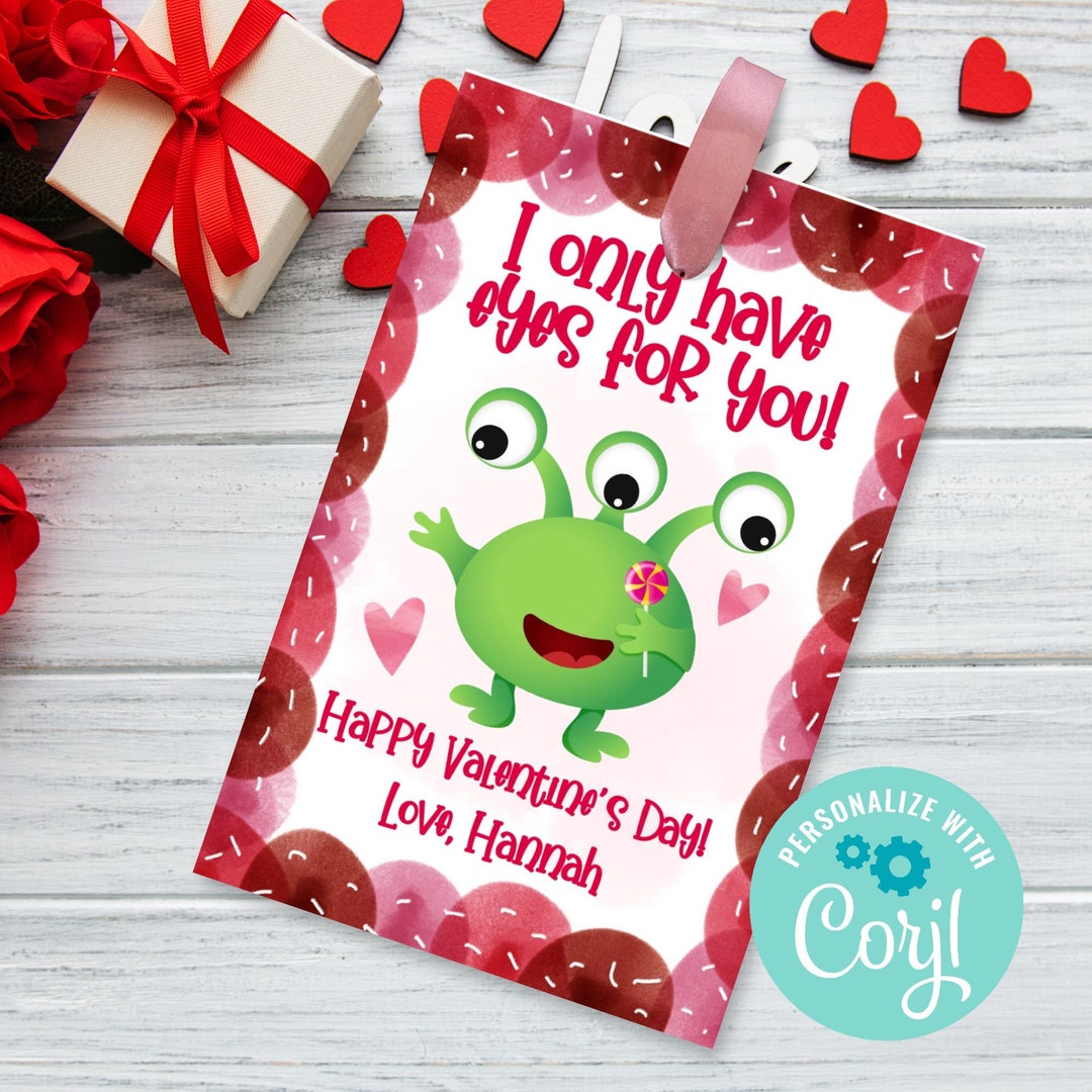 Valentine I Only Have Eyes for You, Valentine's Day Exchange Cards ...