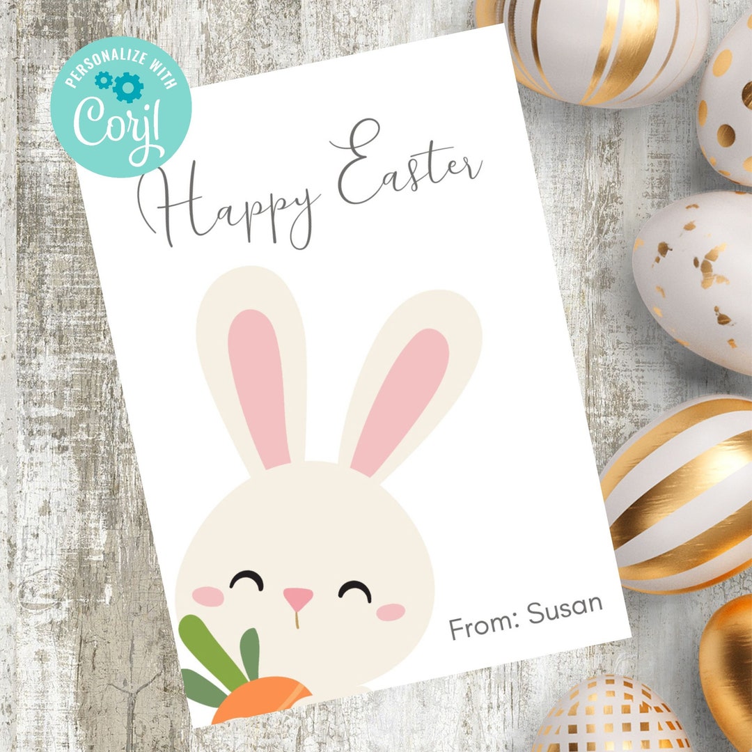 Editable Easter Bunny Gift Tags | Personalized Easter Basket Tags ...