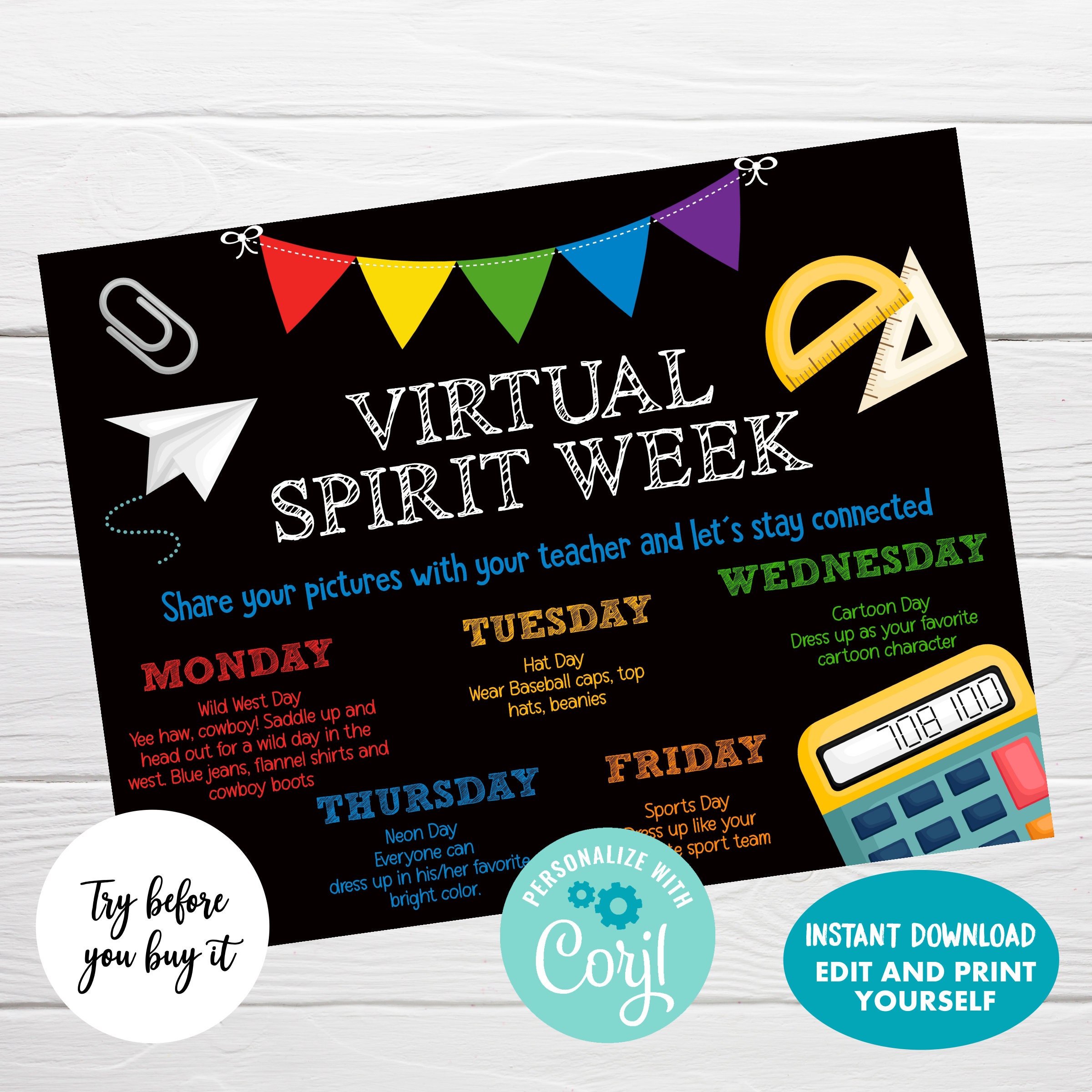 Design & Templates Itinerary Poster PTO PTA fundraiser Template spirit ...