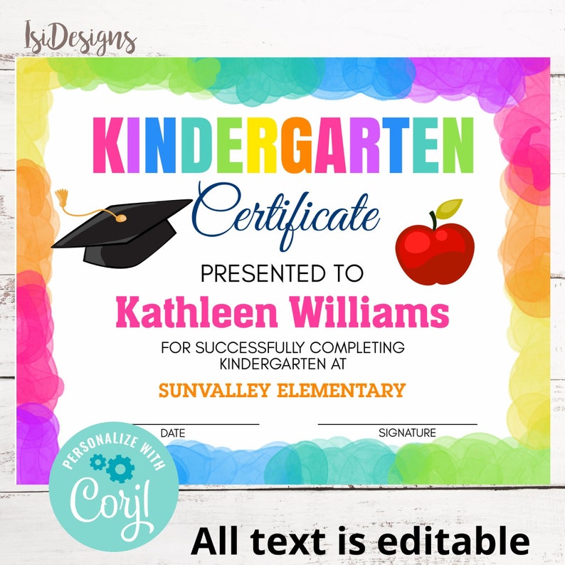 Preschool Diploma, Pre-k Graduation Certificate, Kindergarten Last Day ...