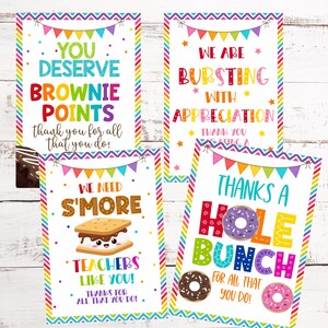 Appreciation Treats and Snacks Gift Tags, Instant Download, Teacher ...