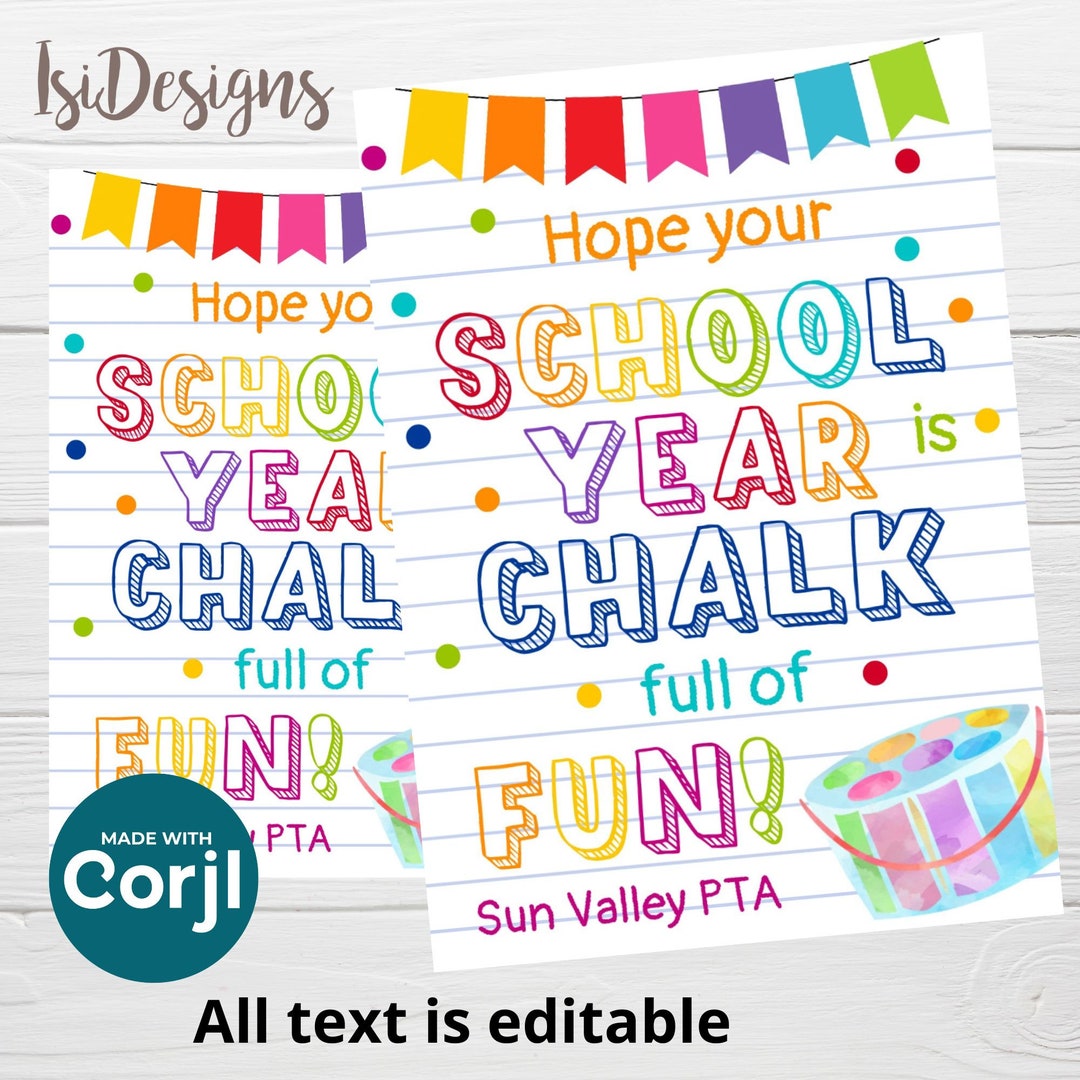 EDITABLE Chalk Full of Fun Gift Tags, Gift Tags for Students, Back to ...