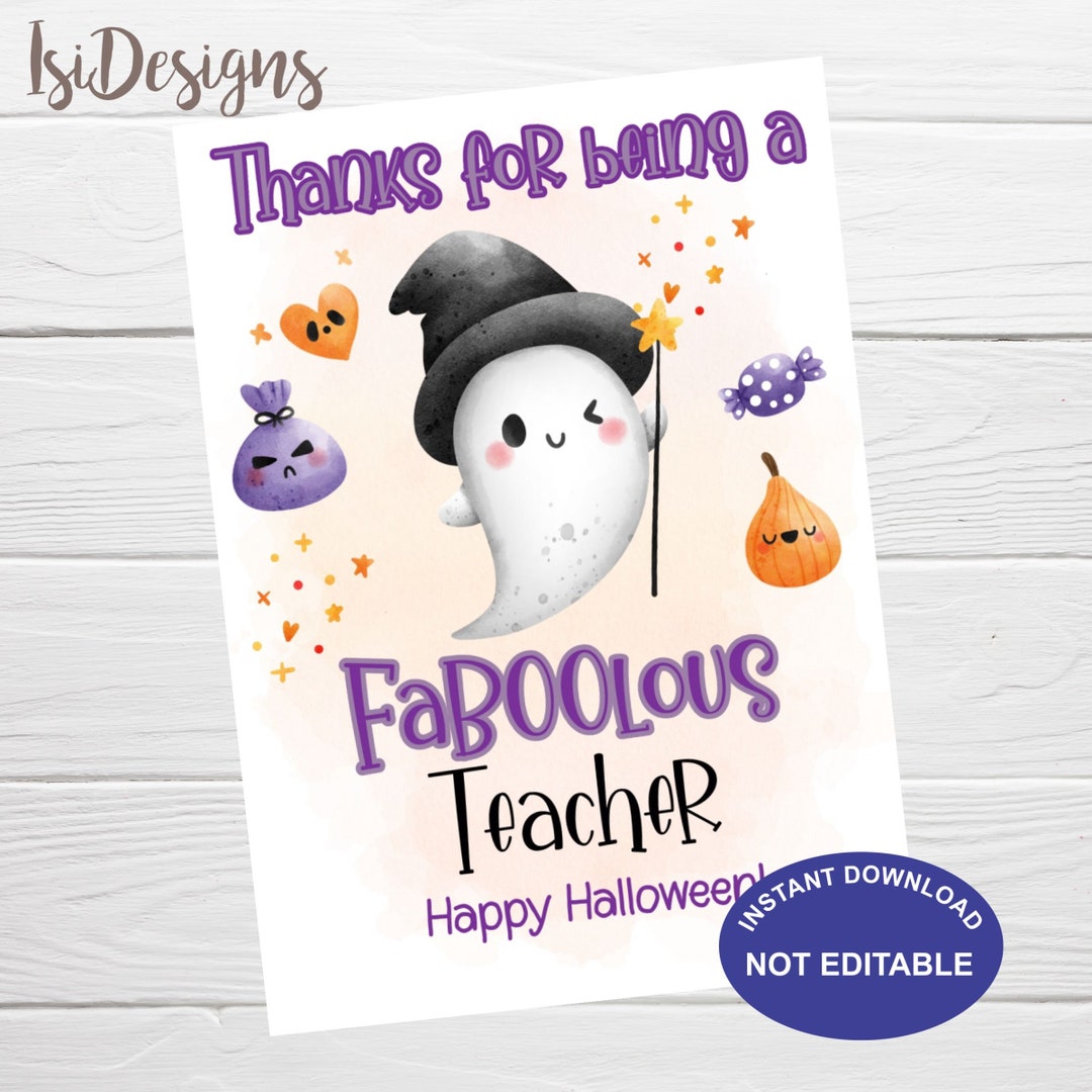 Halloween Thank You Tags, Appreciation Thank You for Being a Faboolous ...