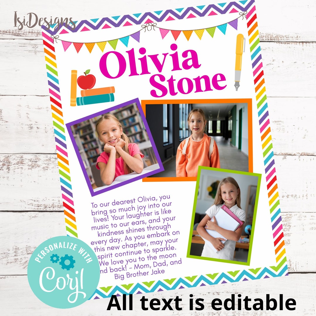 Yearbook Ad Full Page Elementary, Editable Photo Collage Graduation ...