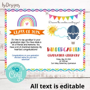 Preschool Graduation Ceremony Program, Editable Kindergarten Ceremony ...