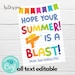 Hope Your Summer is a BLAST Editable Tag, Instant Download, Water Gun ...
