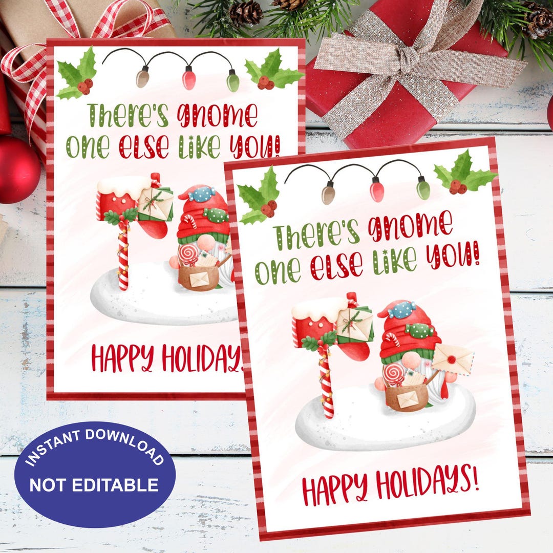 Christmas Gift Tags There's Gnome Like You Gift Tags Printable Holiday ...