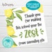 Appreciation Favor Tags, Teacher & Staff Editable Gift Tag PTO, Lemon ...