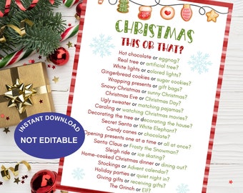 Christmas Would You Rather Game - Etsy Canada