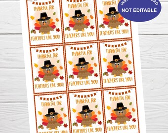 Fall Thank You Gift Tags Teacher Staff Employee (Instant Download) - Etsy