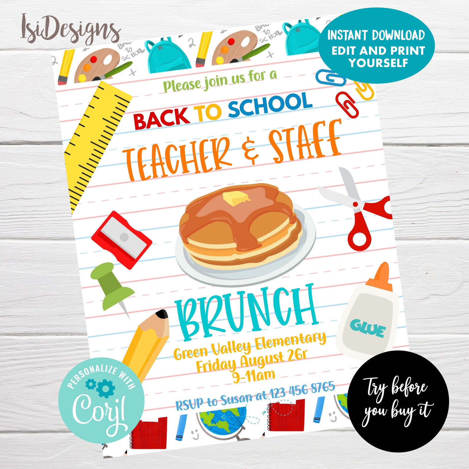 Appreciation Teacher and Staff Luncheon Invitation, PTA/PTO School ...