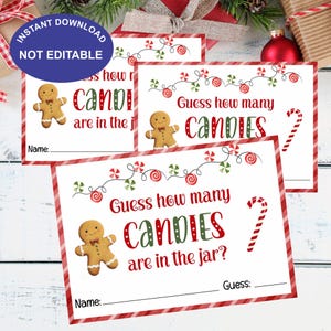 Christmas Candy Guessing Game Printable Holiday Party Activity Candy ...