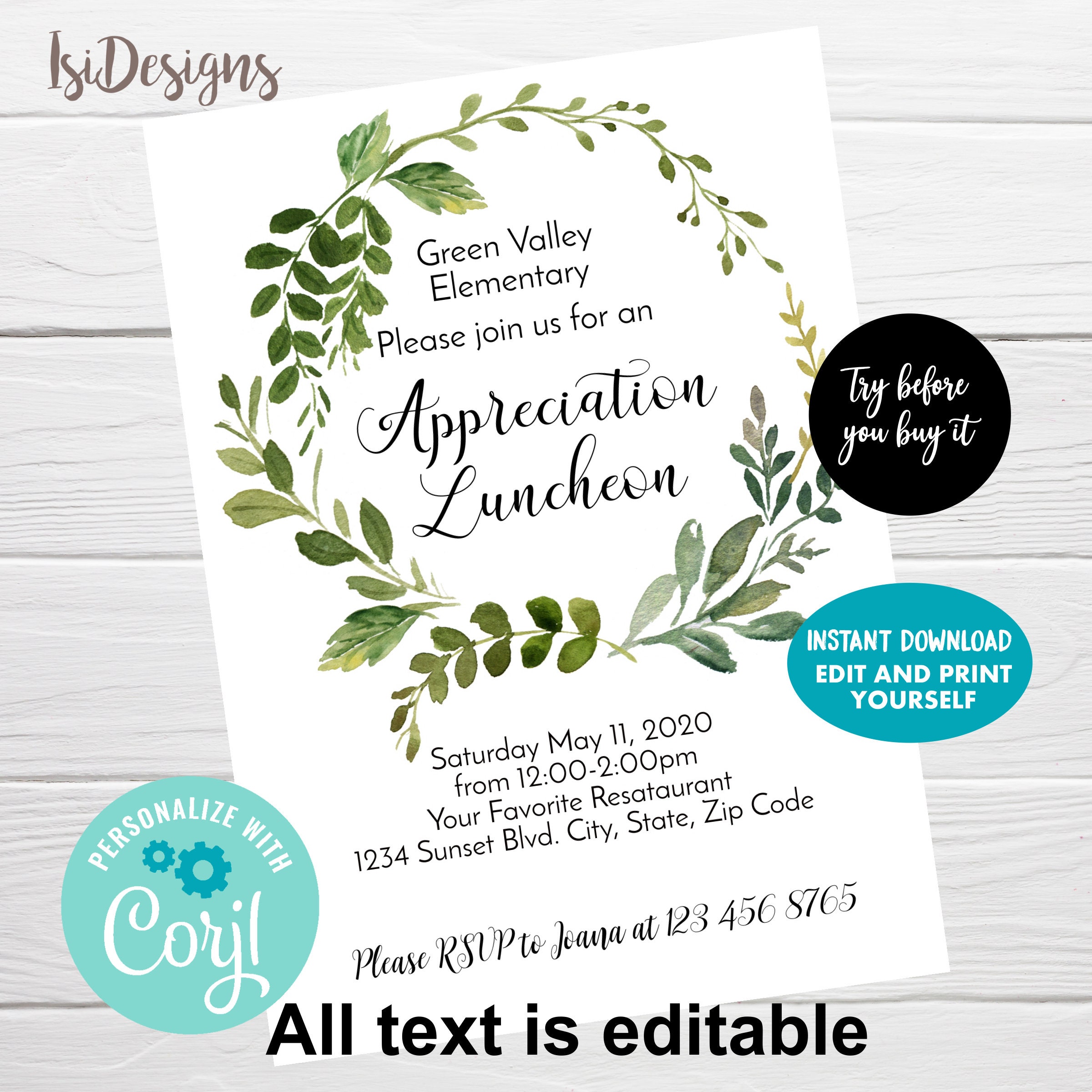 Appreciation Lunch Templates