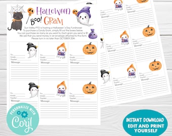 Halloween Candy Gram Flyer School Fundraiser Flyer Template - Etsy