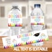 Kindergarten Graduation Water Bottle Label, Instant Download, Editable ...