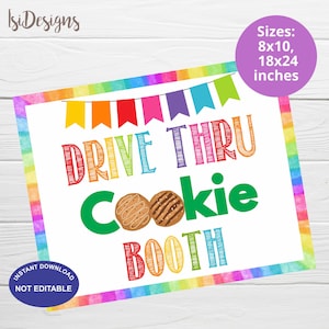 Drive-thru Cookie Booth Sign | Printable Cookie Sale Banner | Girl ...