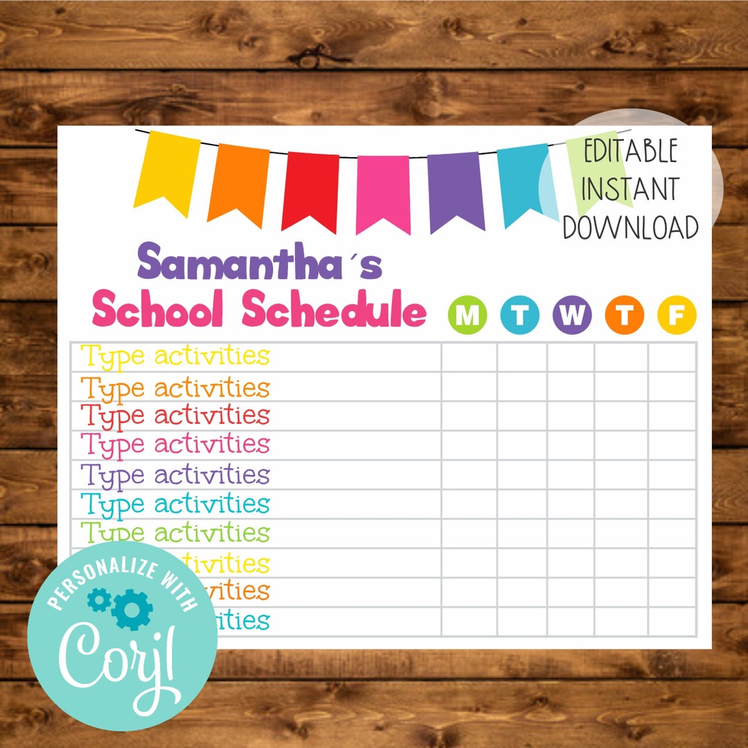 Editable Weekly School Planner, Instant Download, Homeschoolingl Weekly ...