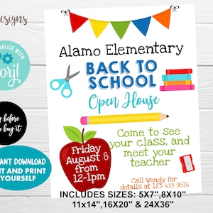 Editable Open House Back to School Flyer, Instant Download - Etsy