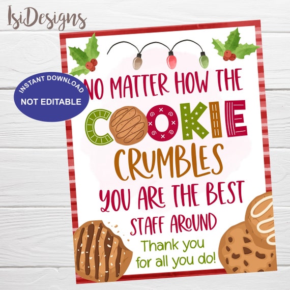 Christmas No Matter How the Cookie Crumbles Printable 8x10 Sign ...