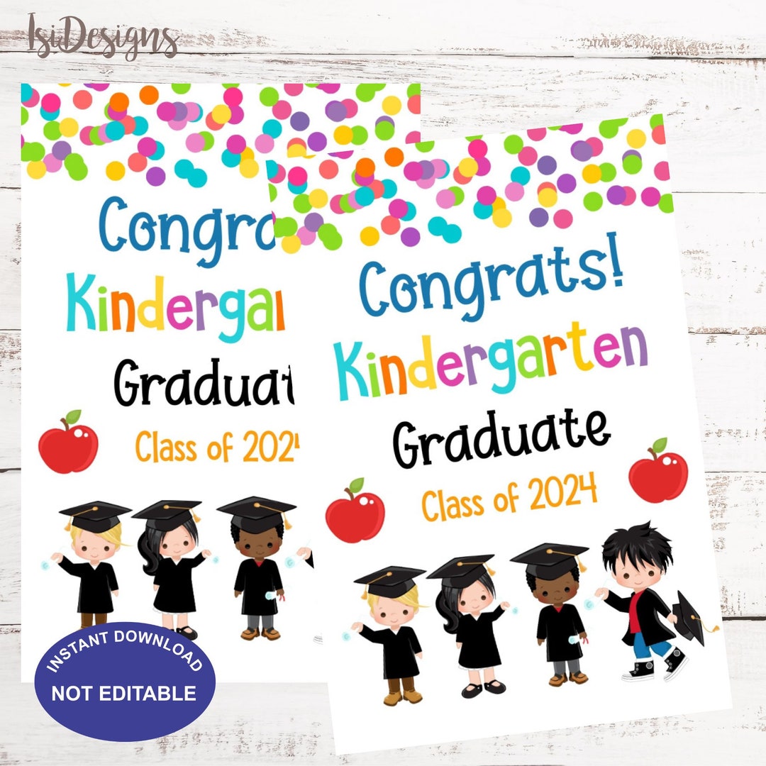Preschool Pre-k Kindergarten Gift Tags, Instant Download, Graduation ...