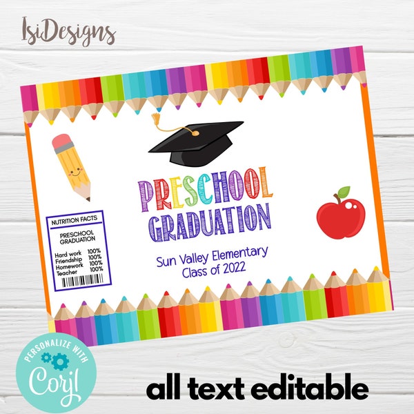 Preschool Graduation Chip Wrapper - Etsy