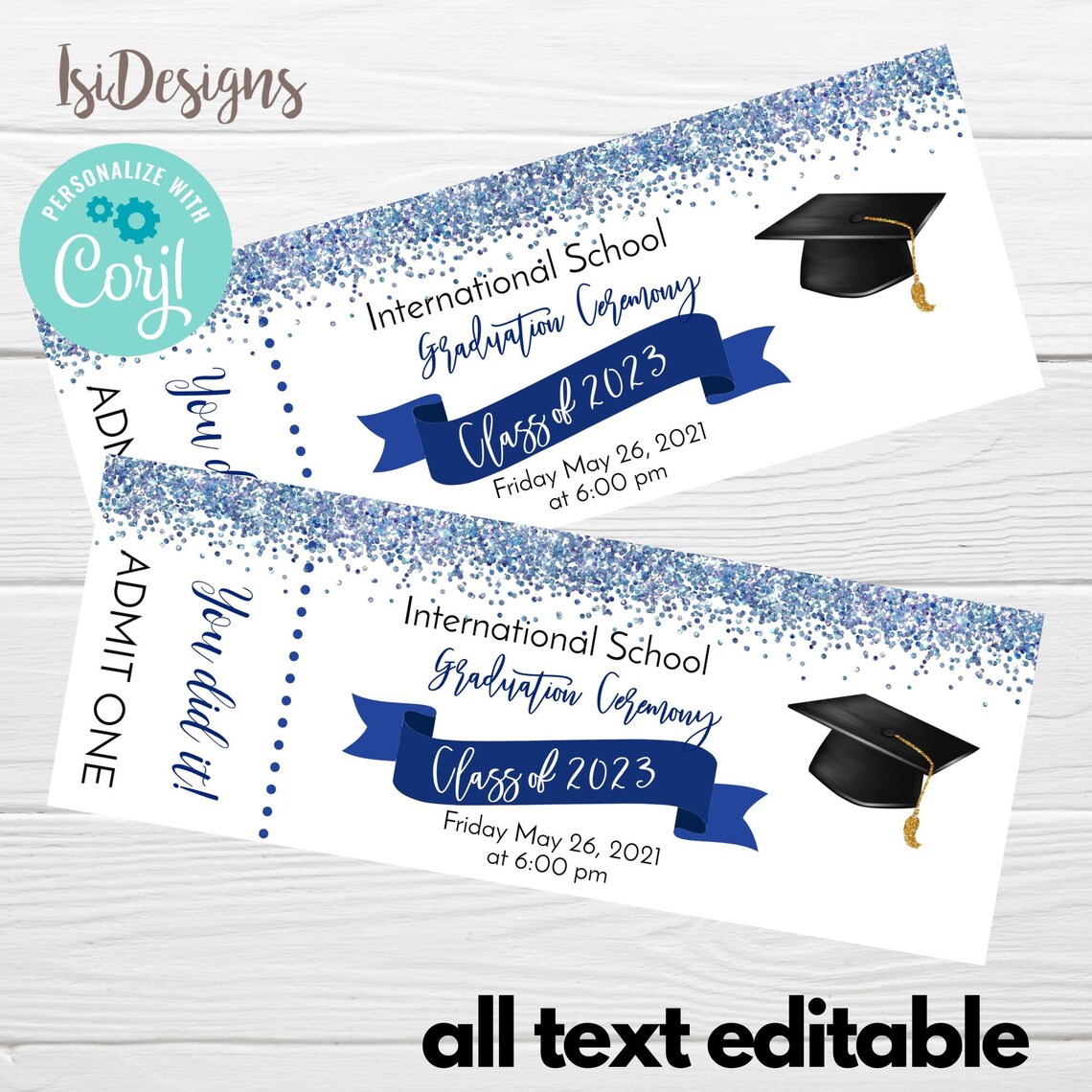 Editable Graduation Ceremony Ticket, Instant Download, Graduation ...
