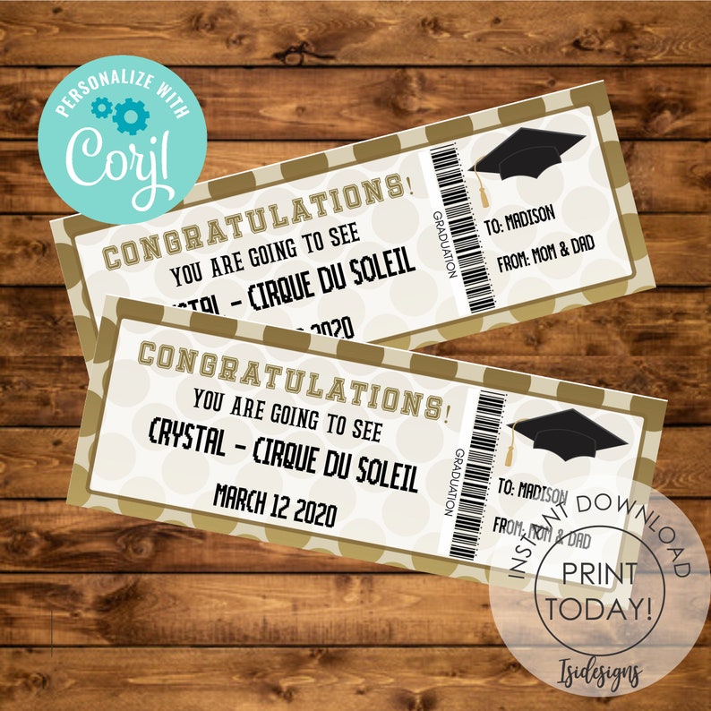 Graduation Gift Concert Ticket Editable Performance Show | Etsy