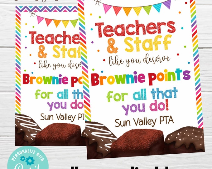 PRINTABLE You Deserve BROWNIE Points! Thank You for All You Do! Tag ...