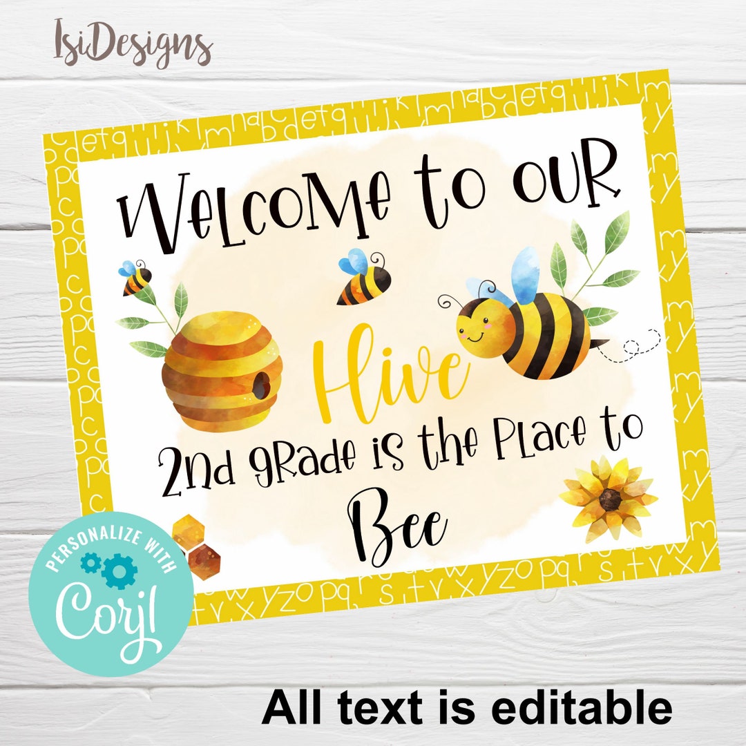 Editable Classroom Sign, Instant Download, Welcome to Our Hive ...
