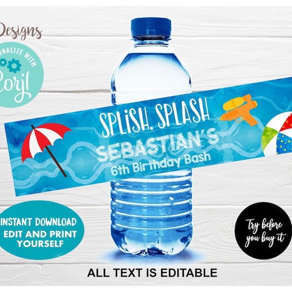 Party Water Bottle - Etsy