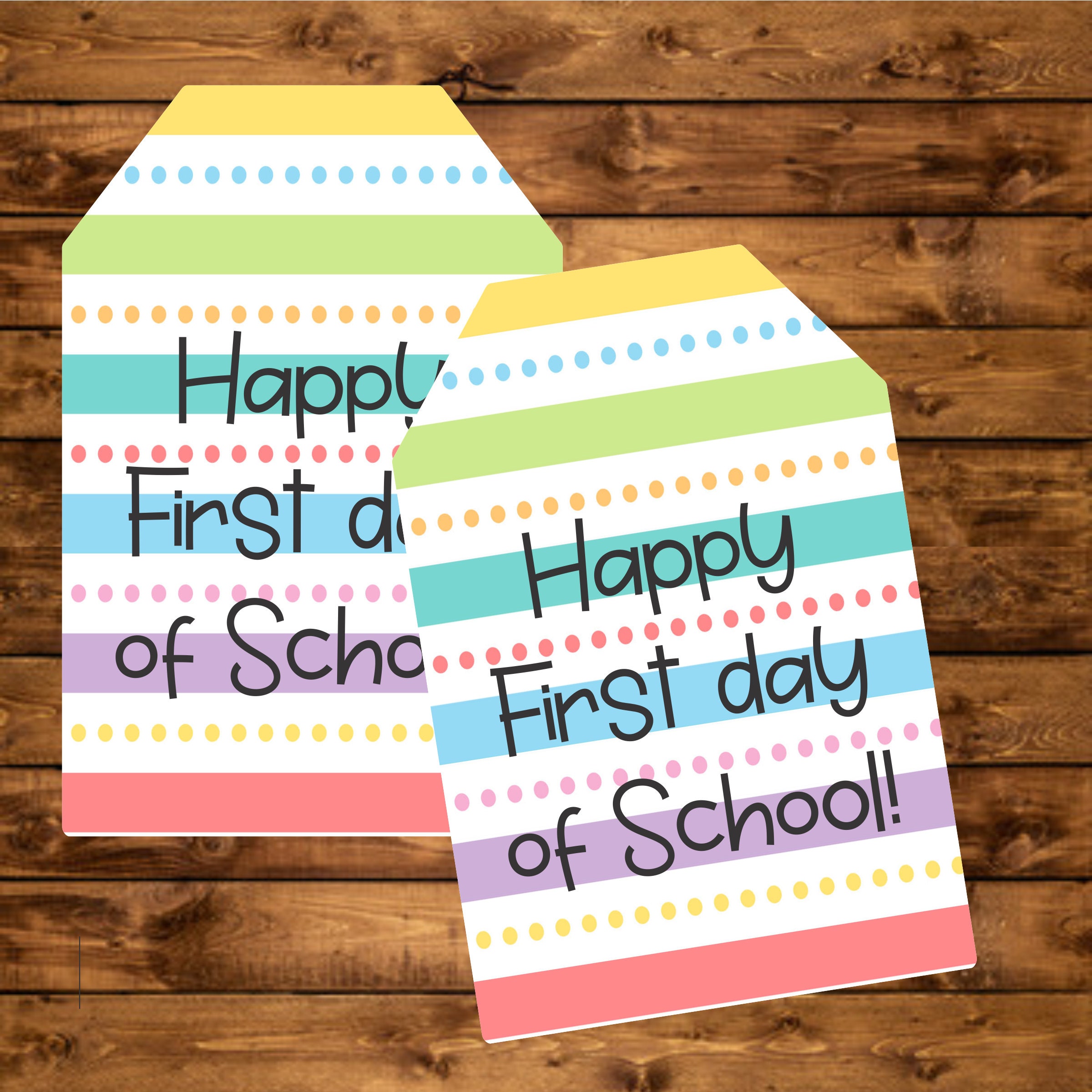Back to School Favor Tag, Happy First Day of School Tags, Instant ...