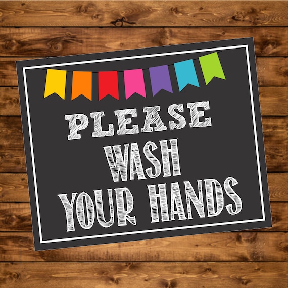 Wash Your Hands Printable, Instant Download, Wash Hands Sign, Classroom ...