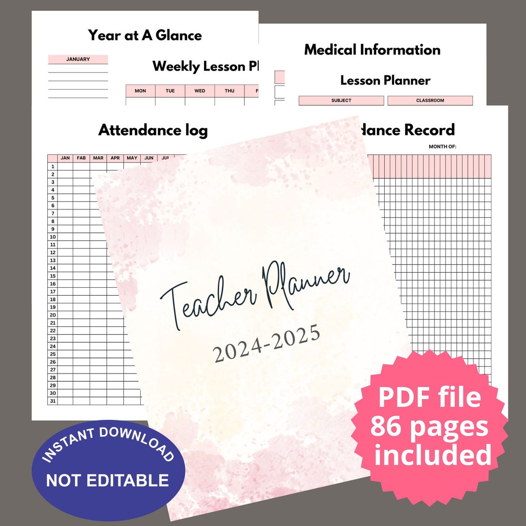 2024-2025 Teacher Binder Planner, Printable Planner BUNDLE, PDF ...