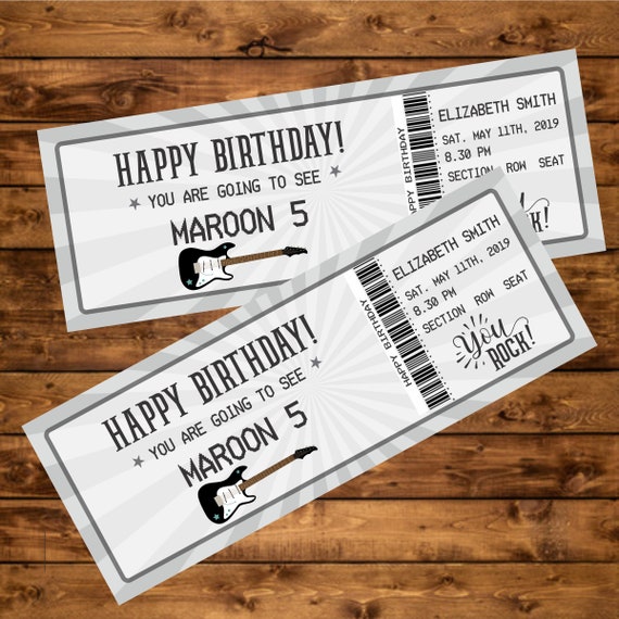 Concert Ticket Template Gift